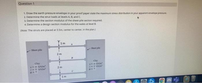 Solved 1. Draw the earth pressure envelope in your proof | Chegg.com