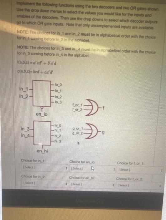 Solved Implethent the following functions using the two | Chegg.com