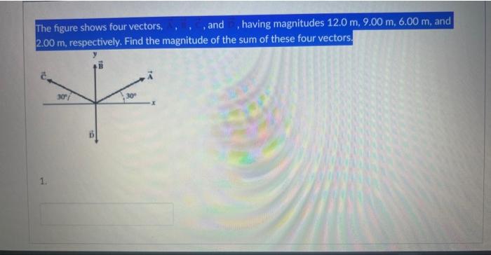 Solved The figure shows four vectors, , and , having | Chegg.com