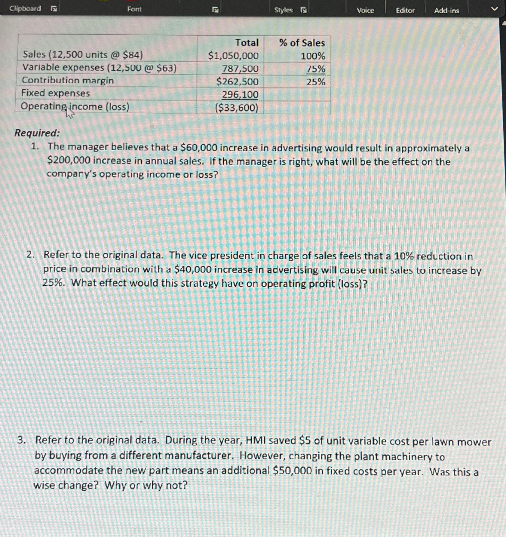Solved ClipboardFontStylesVoiceEditorAdd-ins\table[[,Total,% | Chegg.com