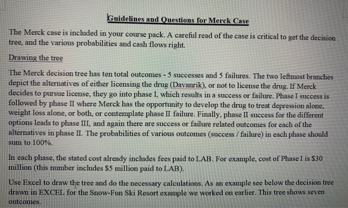 Guidelines and Questions for Merck Case The Merck | Chegg.com