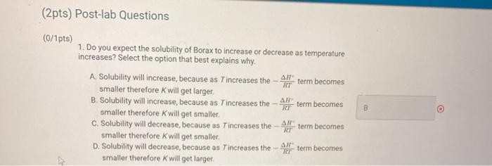 Solved Data And Report Submission - Entropy Of Borax | Chegg.com