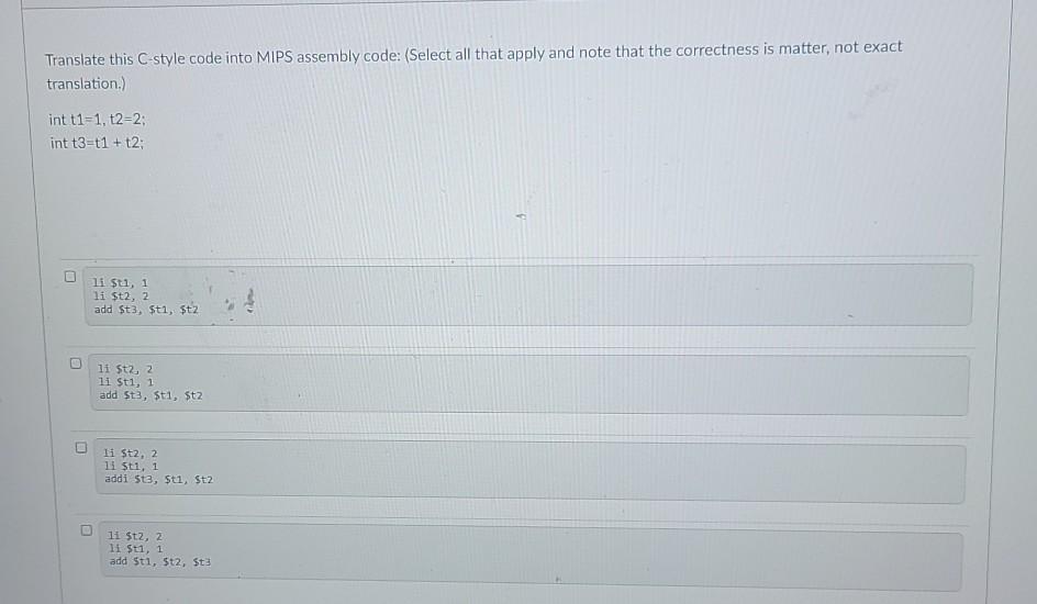 Solved Translate this C-style code into MIPS assembly code: | Chegg.com