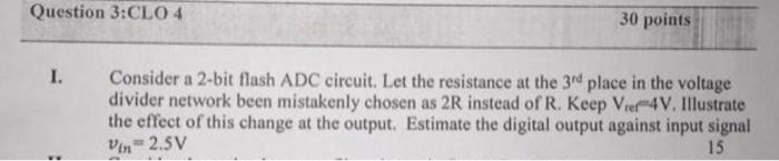 Solved Consider a 2-bit flash ADC circuit. Let the | Chegg.com