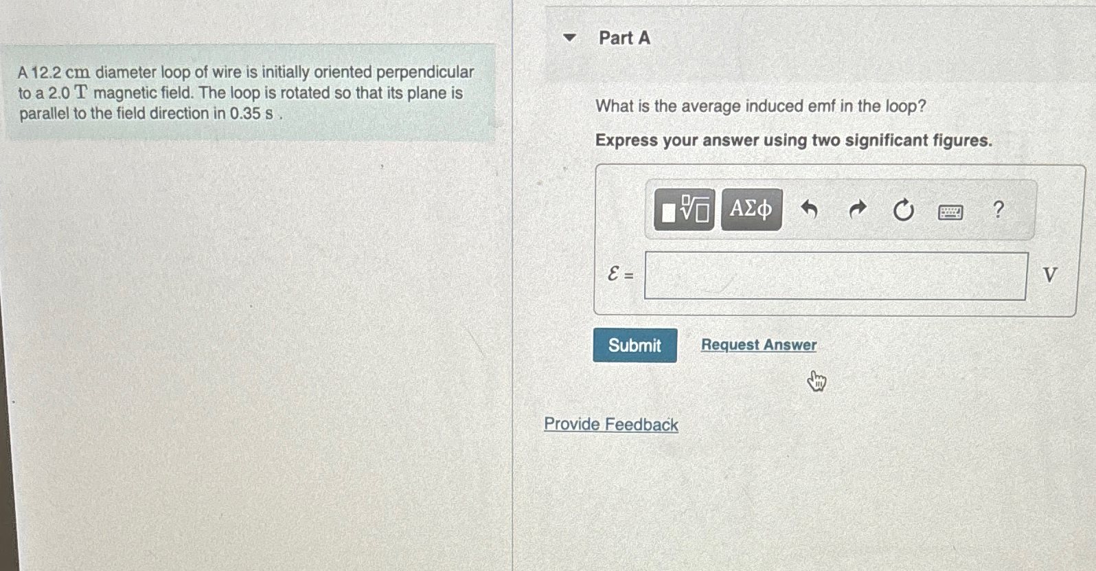 Solved A 12.2cm ﻿diameter loop of wire is initially oriented | Chegg.com