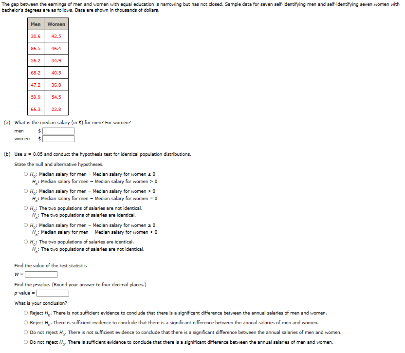 Solved Plese show all work and do ﻿not use AI:$ α=0.05 ﻿and | Chegg.com
