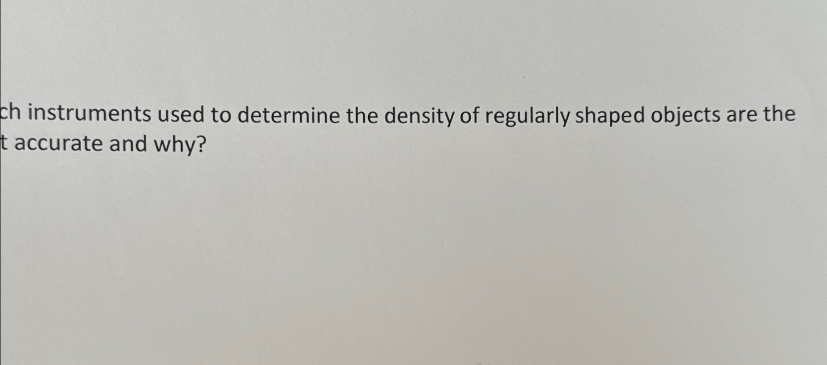 Solved ch instruments used to determine the density of | Chegg.com