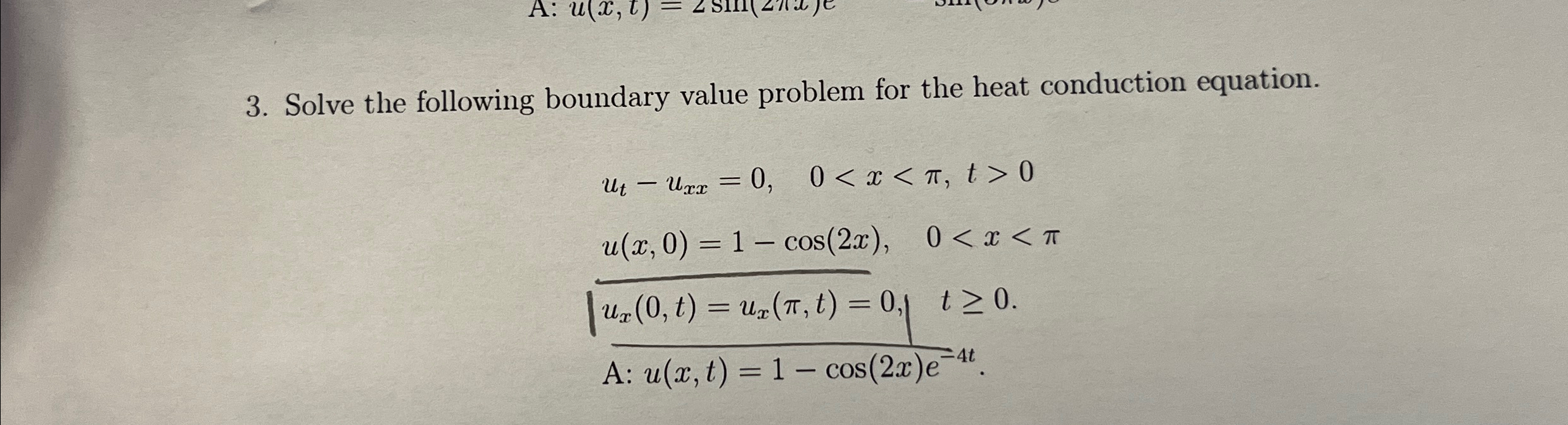 Solve the following boundary value problem for the | Chegg.com