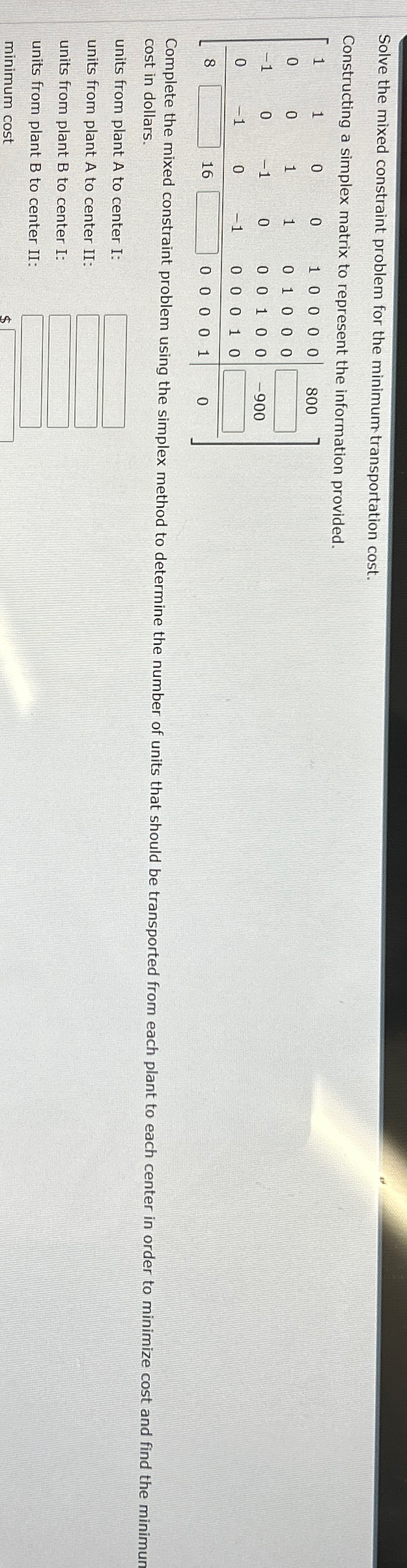 Solved Solve the mixed constraint problem for the minimum | Chegg.com