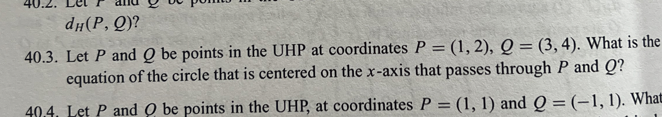 Solved Hyperbolic Geometry: this problem is in the upper | Chegg.com