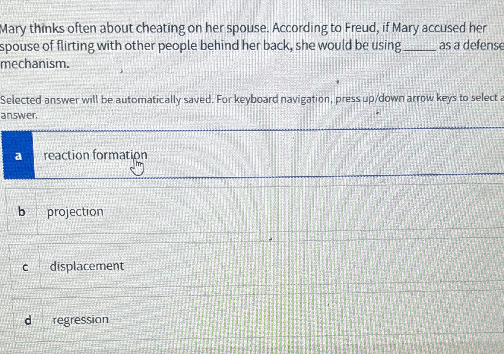 Solved Mary thinks often about cheating on her spouse. | Chegg.com