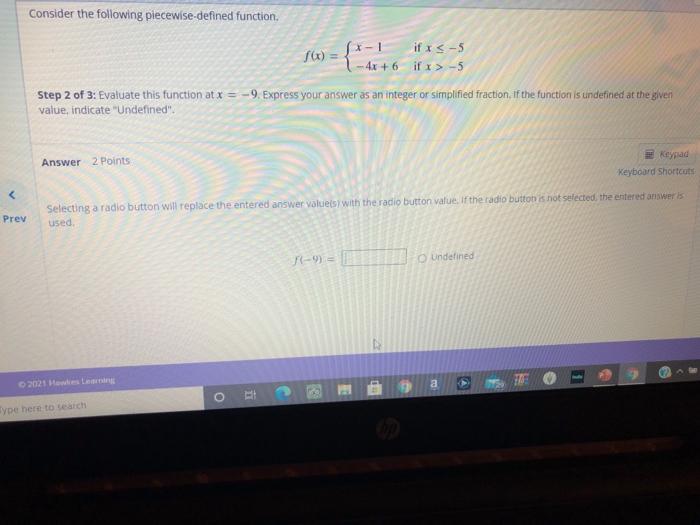 Solved Consider the following piecewise-defined function | Chegg.com