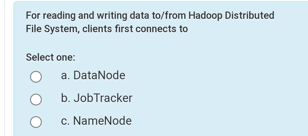 Solved For reading and writing data to/from Hadoop | Chegg.com