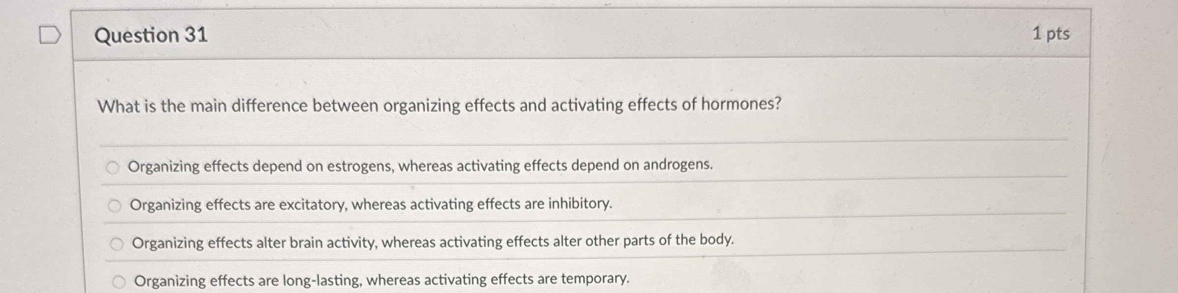 Solved Question 311 ﻿ptsWhat is the main difference between | Chegg.com