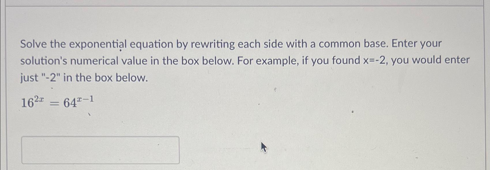 Solved Solve the exponential equation by rewriting each side | Chegg.com
