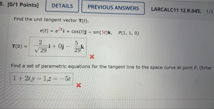 Solved Find the unit tangent vector T(t). | Chegg.com