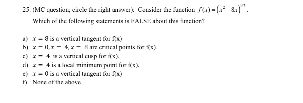 Solved (MC question; circle the right answer): Consider the | Chegg.com