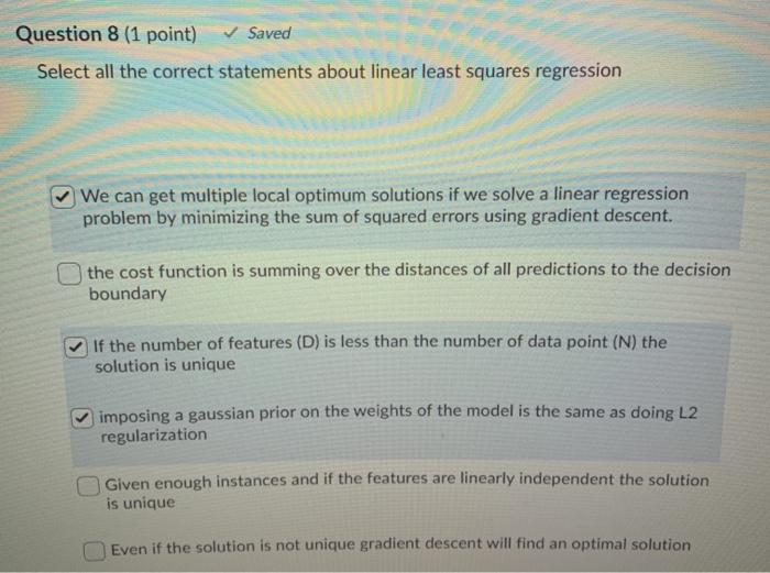 Solved Question 8 (1 point) Saved Select all the correct | Chegg.com