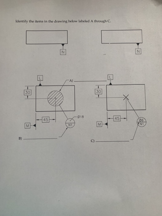 Solved Identify the items in the drawing below labeled A | Chegg.com