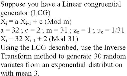 Suppose you have a Linear congruential generator | Chegg.com