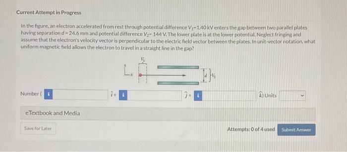 Solved In The Figure An Electron Accelerated From Rest