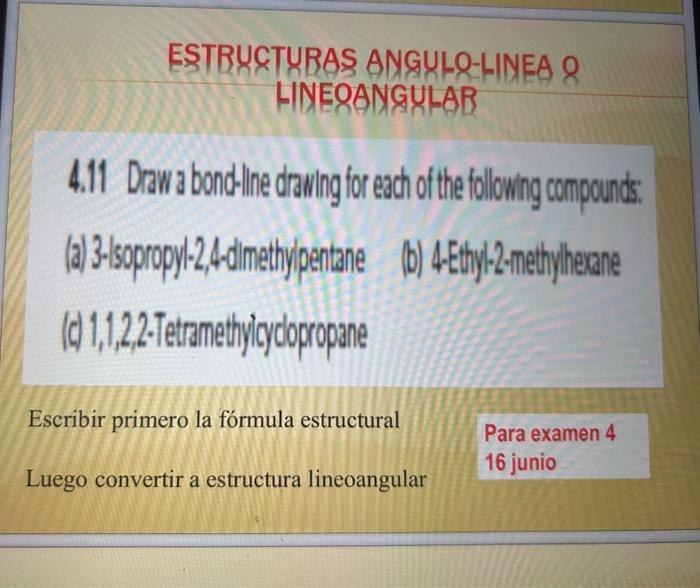 Solved 4.11 Dew a bond-line dawing for esch of the following | Chegg.com