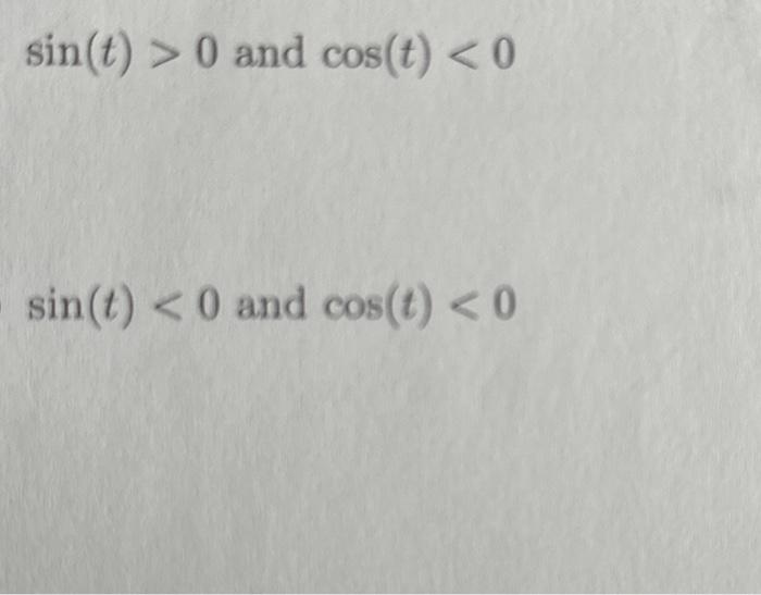 Solved ( sin (t)>0 ) and ( cos (t)