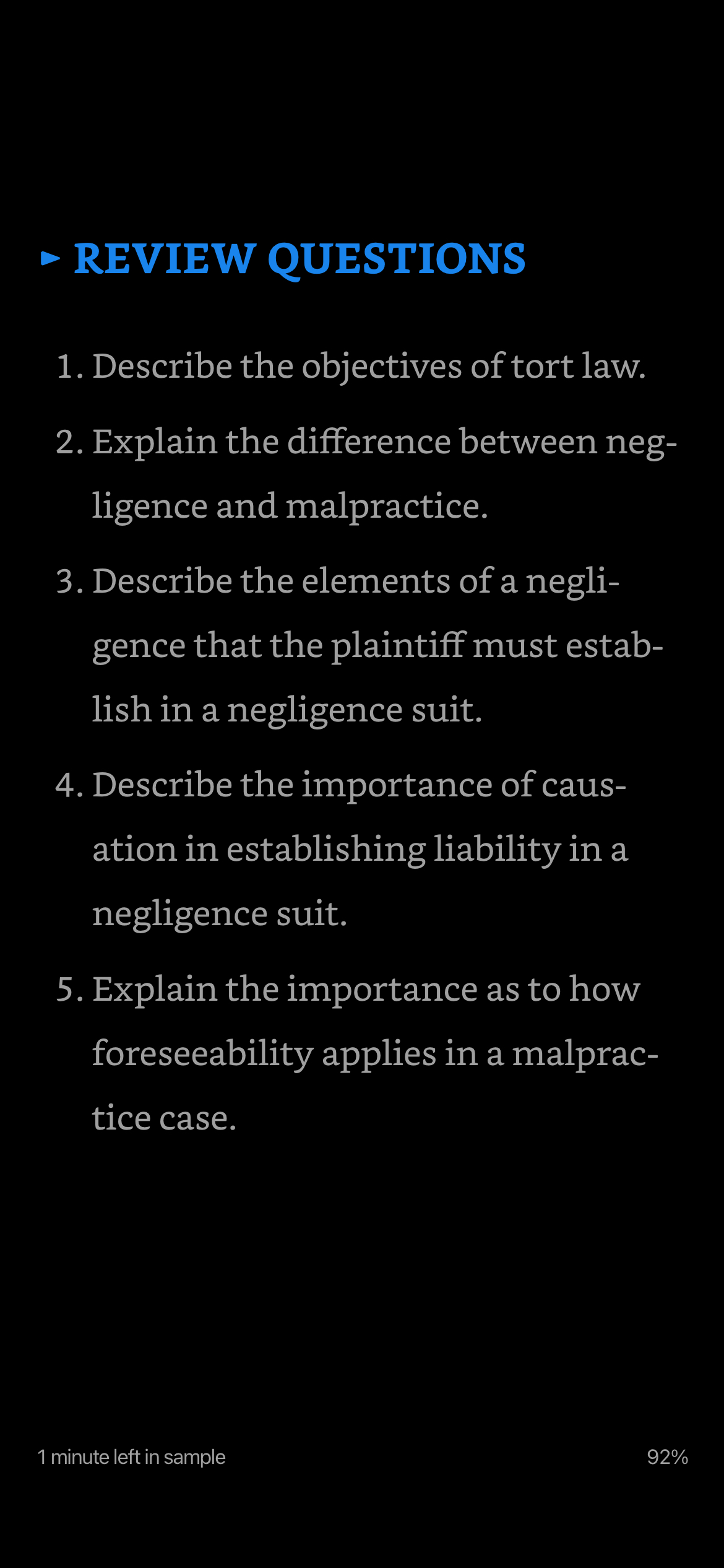 Solved REVIEW QUESTIONSDescribe the objectives of tort | Chegg.com