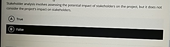 Solved Stakeholder analysis involves assessing the potential | Chegg.com