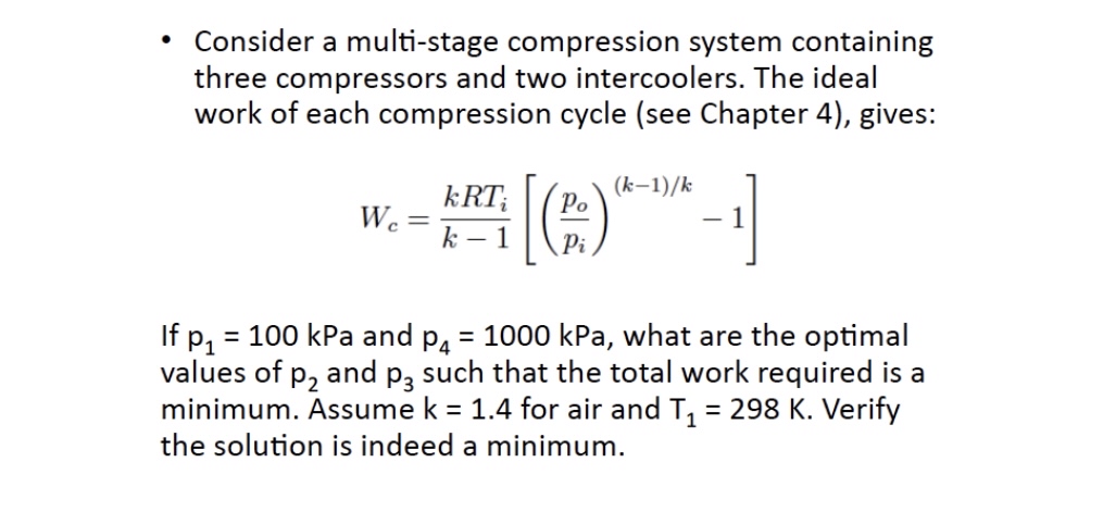 Consider a multi-stage compression system containing | Chegg.com
