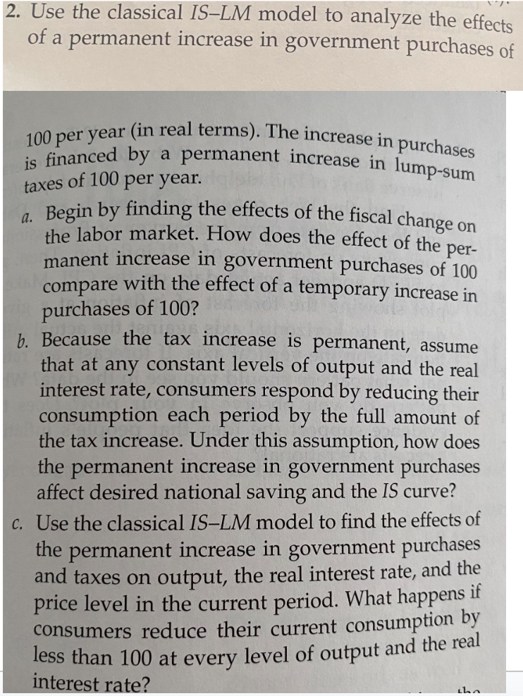 Solved Use the classical IS-LM model to analyze the | Chegg.com