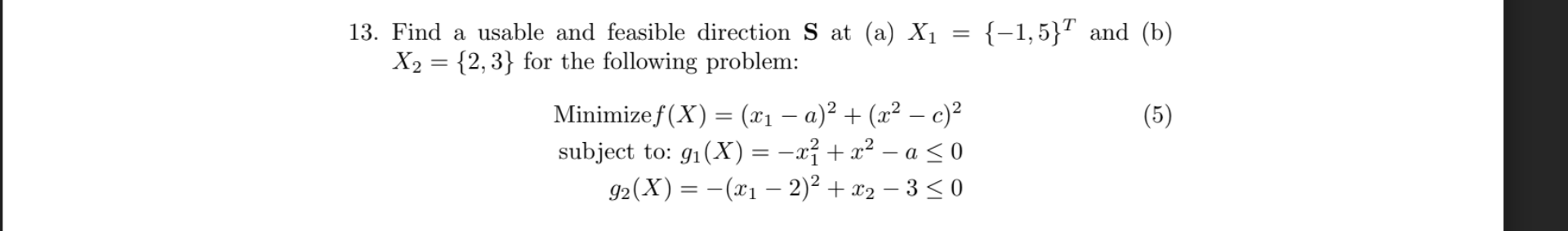 Solved Find a usable and feasible direction S ﻿at | Chegg.com