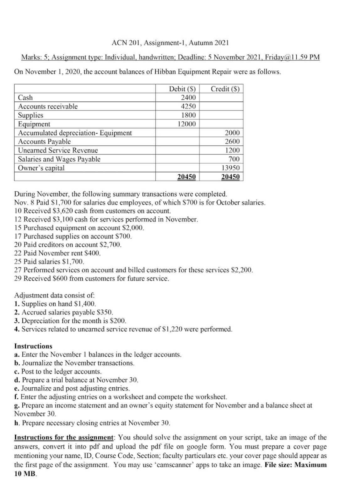 Solved ACN 201, Assignment-1, Autumn 2021 Marks: 5; | Chegg.com