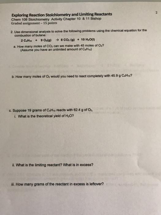 Solved . . . Exploring Reaction Stoichiometry and Limiting | Chegg.com
