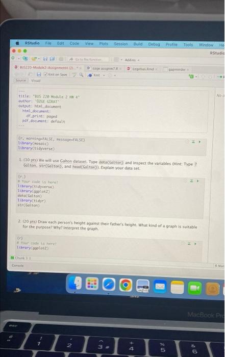 Solved RStudio File Edit Code View Plots Session Build Debag | Chegg.com