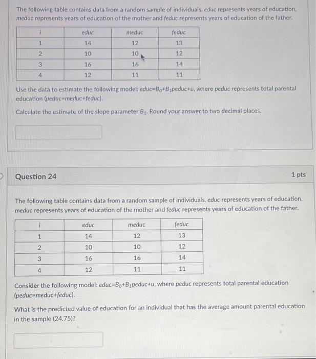 Solved The following table contains data from a random | Chegg.com