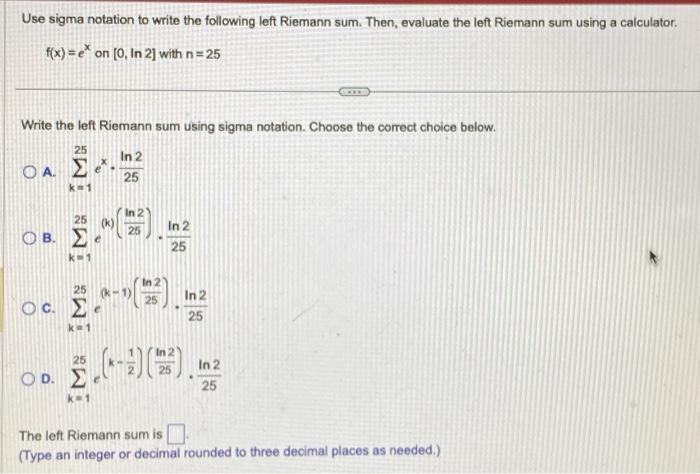 Solved Use sigma notation to write the following left | Chegg.com