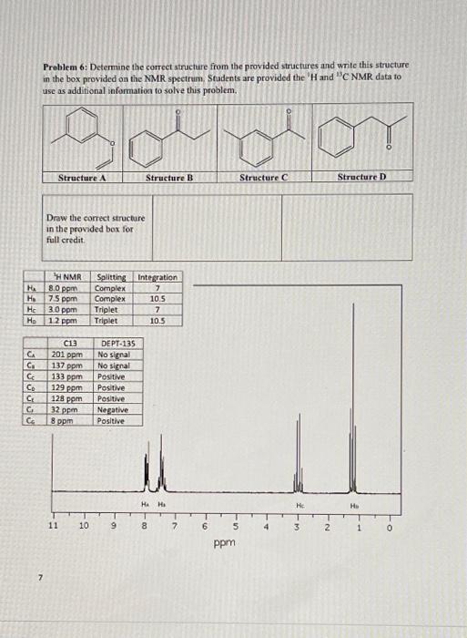 Solved NMR Problems Problem 5: Determine the correct | Chegg.com