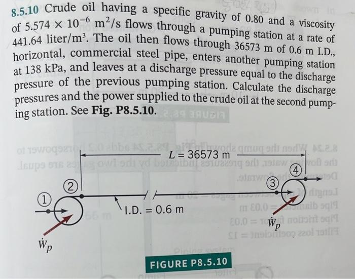 Solved 8.5.10 Crude oil having a specific gravity of 0.80 | Chegg.com