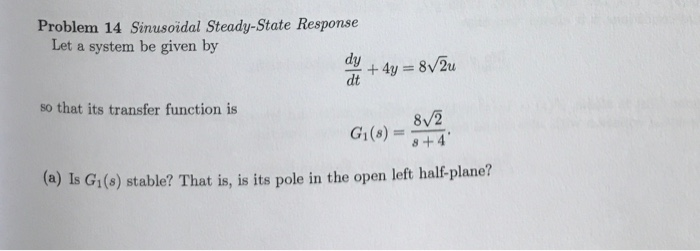 Solved Problem 14 Sinusoidal Steady-State Response Let a | Chegg.com