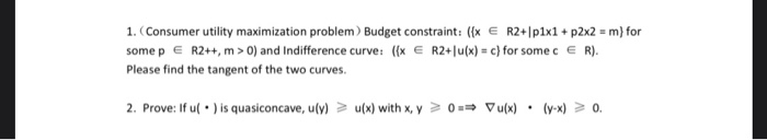 Solved 1. Consumer utility maximization problem) Budget | Chegg.com
