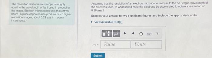Solved The resolution limit of a microscope is roughly equal | Chegg.com
