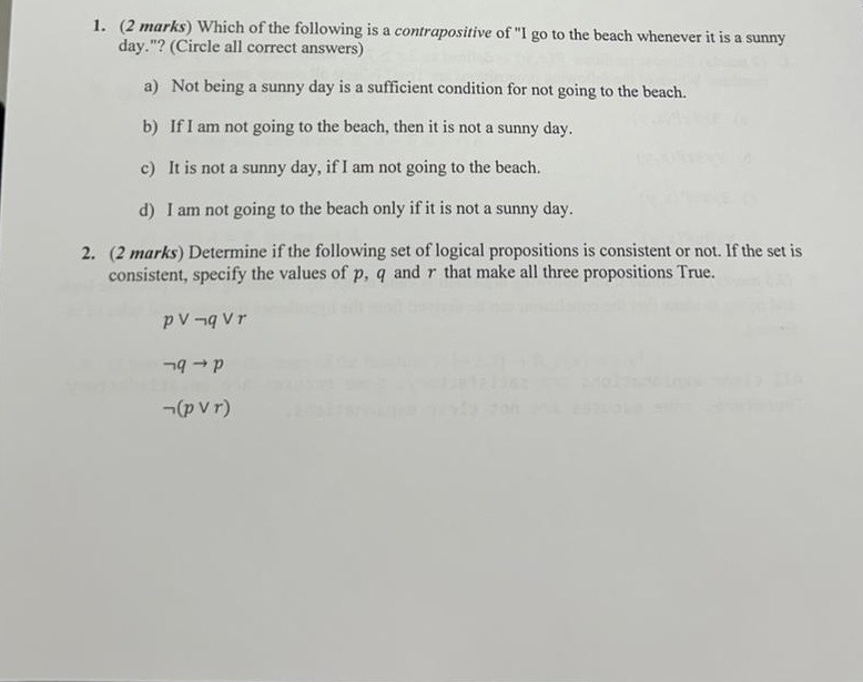 Solved (2 ﻿marks) ﻿Which of the following is a | Chegg.com