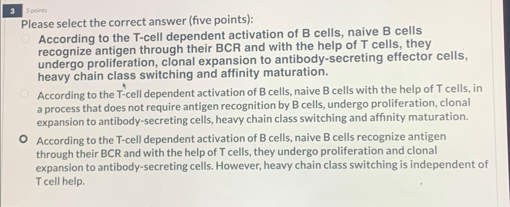 Solved 3Please select the correct answer (five | Chegg.com