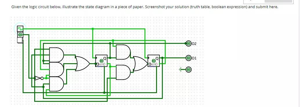 Solved Given the logic circuit below, illustrate the state | Chegg.com