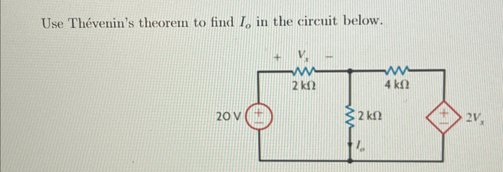 Solved Use Thévenin's theorem to find Io ﻿in the circuit | Chegg.com