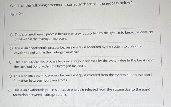 Solved Which of the following statements correctly describes | Chegg.com