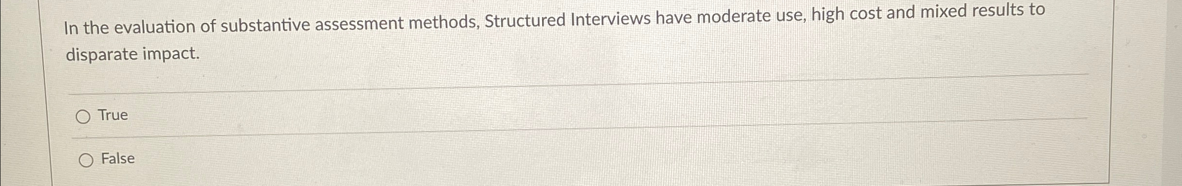 Solved In the evaluation of substantive assessment methods, | Chegg.com