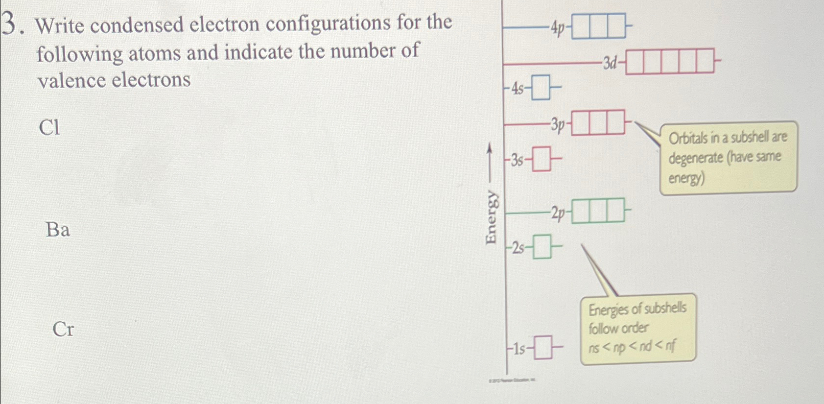 Solved Write condensed electron configurations for the | Chegg.com