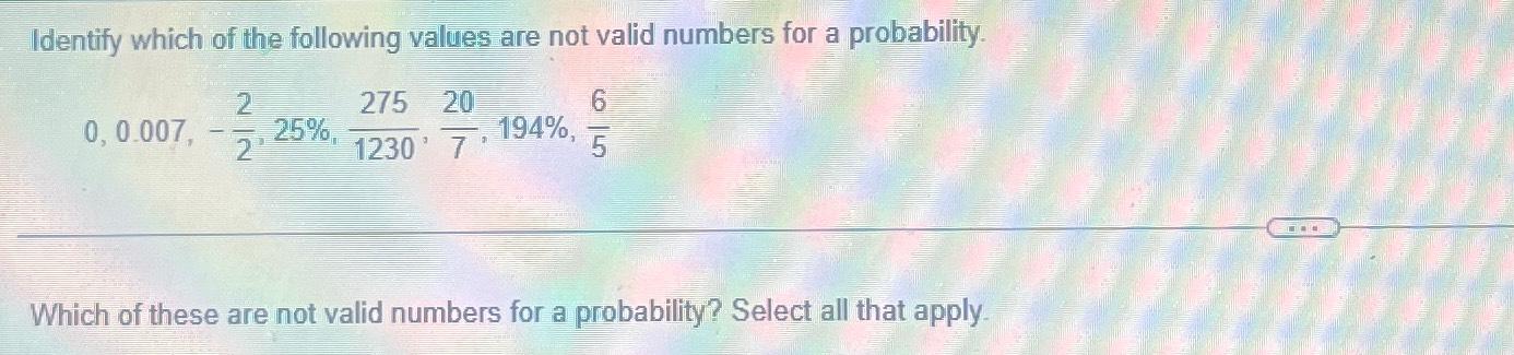 Solved Identify which of the following values are not valid | Chegg.com